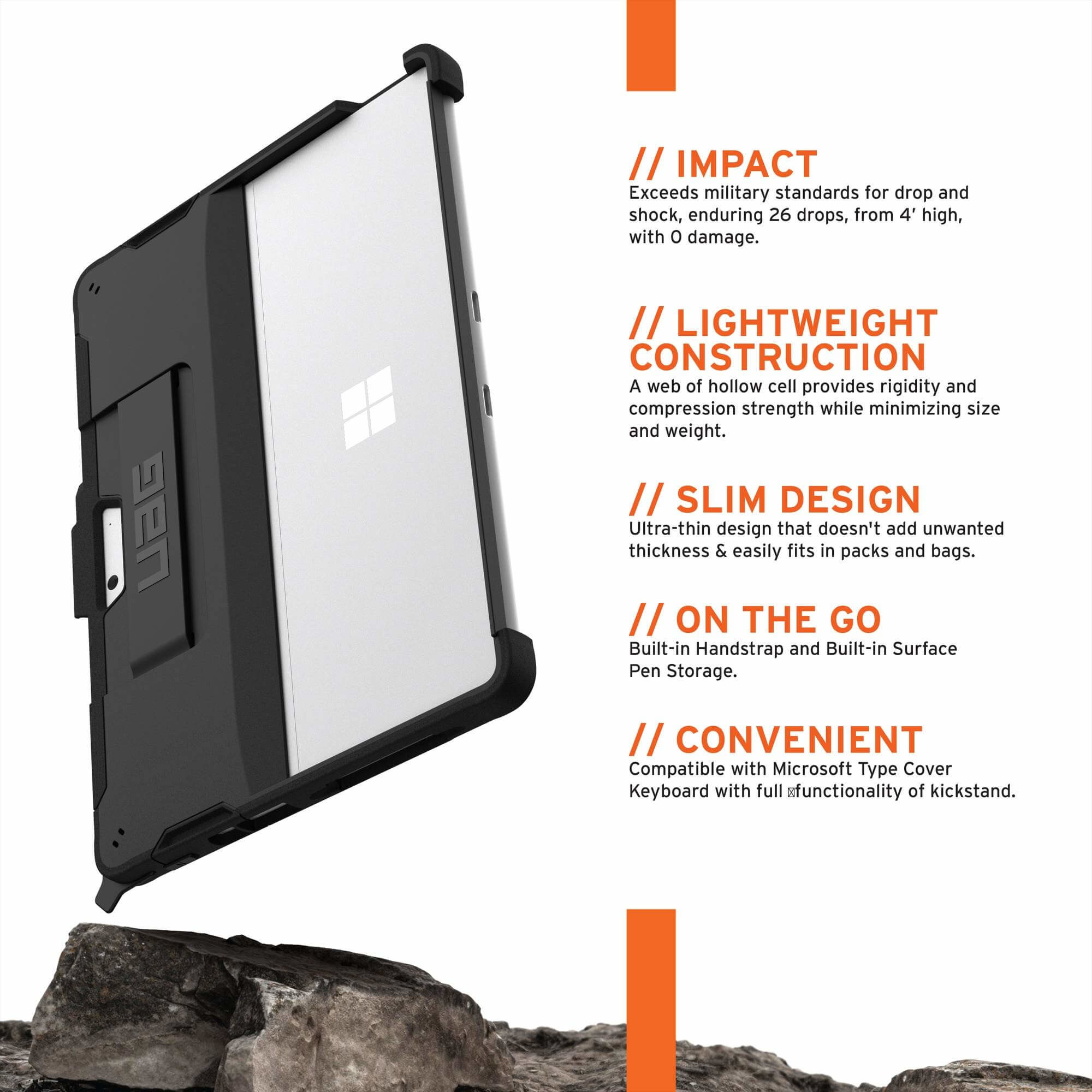 UAG Urban Armor Gear Scout Handstrap Case | Microsoft Surface Pro 11/10 ...