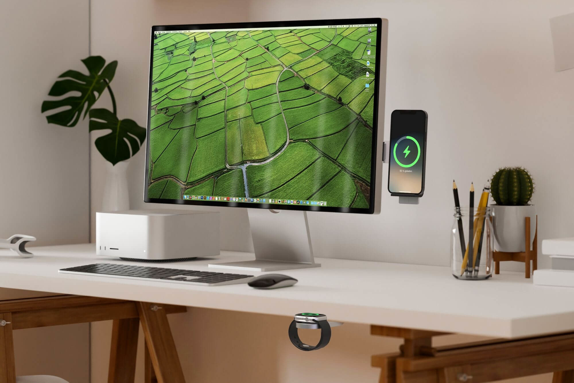 smart things PhoneBase Monitor Halterung & MagSafe Wireless Charger ...