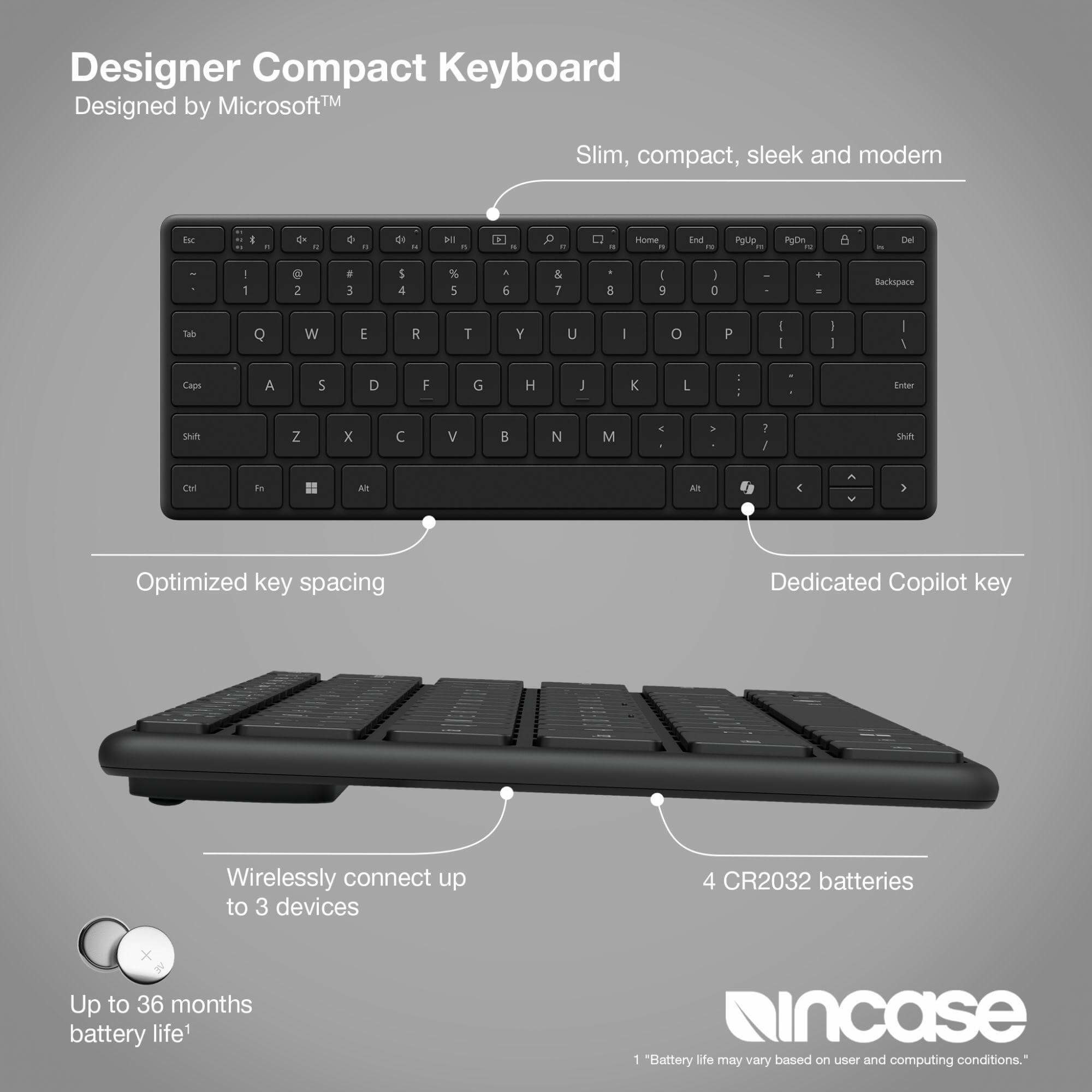 Incase | Designed by Microsoft | Designer Compact Tastatur | DE Layout ...
