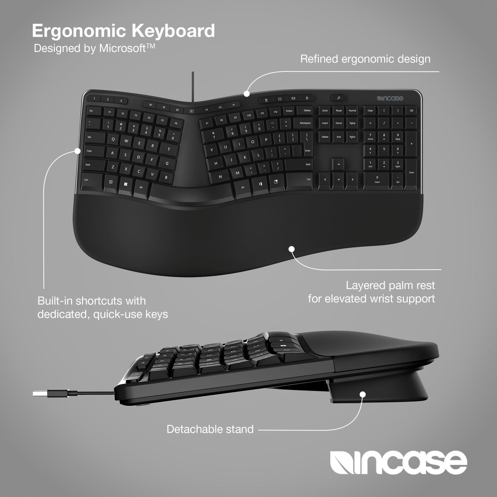 Incase | Designed by Microsoft | Ergonomic Tastatur | DE Layout Quertz ...