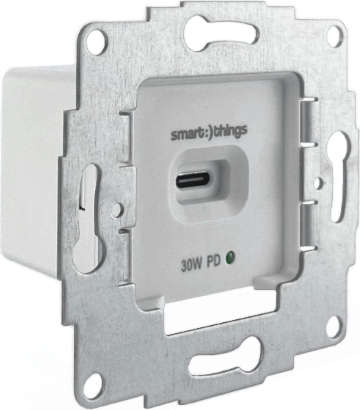 smart things sCharge Unterputz Netzteil 240V | USB-C / 30W | inkl. USB-C Kabel | grau | sC30-EU C
